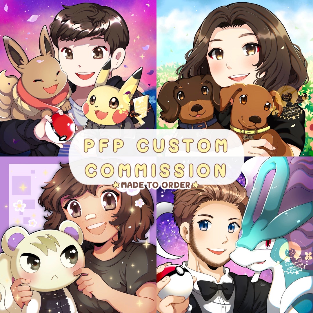 PFP Digital Commission Custom Painting Portrait Pet Pokemon Lover ...
