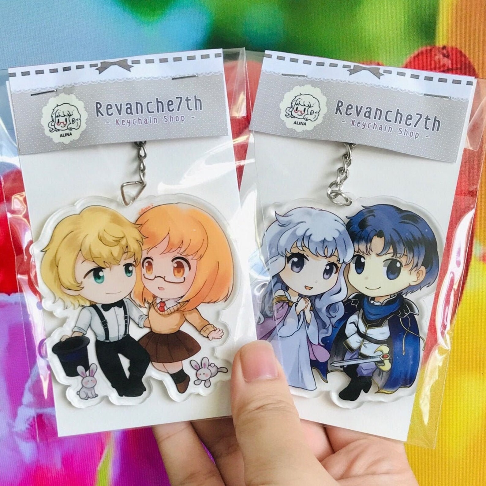 CUSTOM Keychain Standy Chibi Anime Character Commission Couple - Etsy