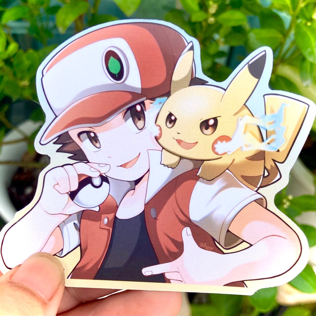 Pokemon - Red and Pikachu Battle Anime Sticker Paper Handmade Art Print ...