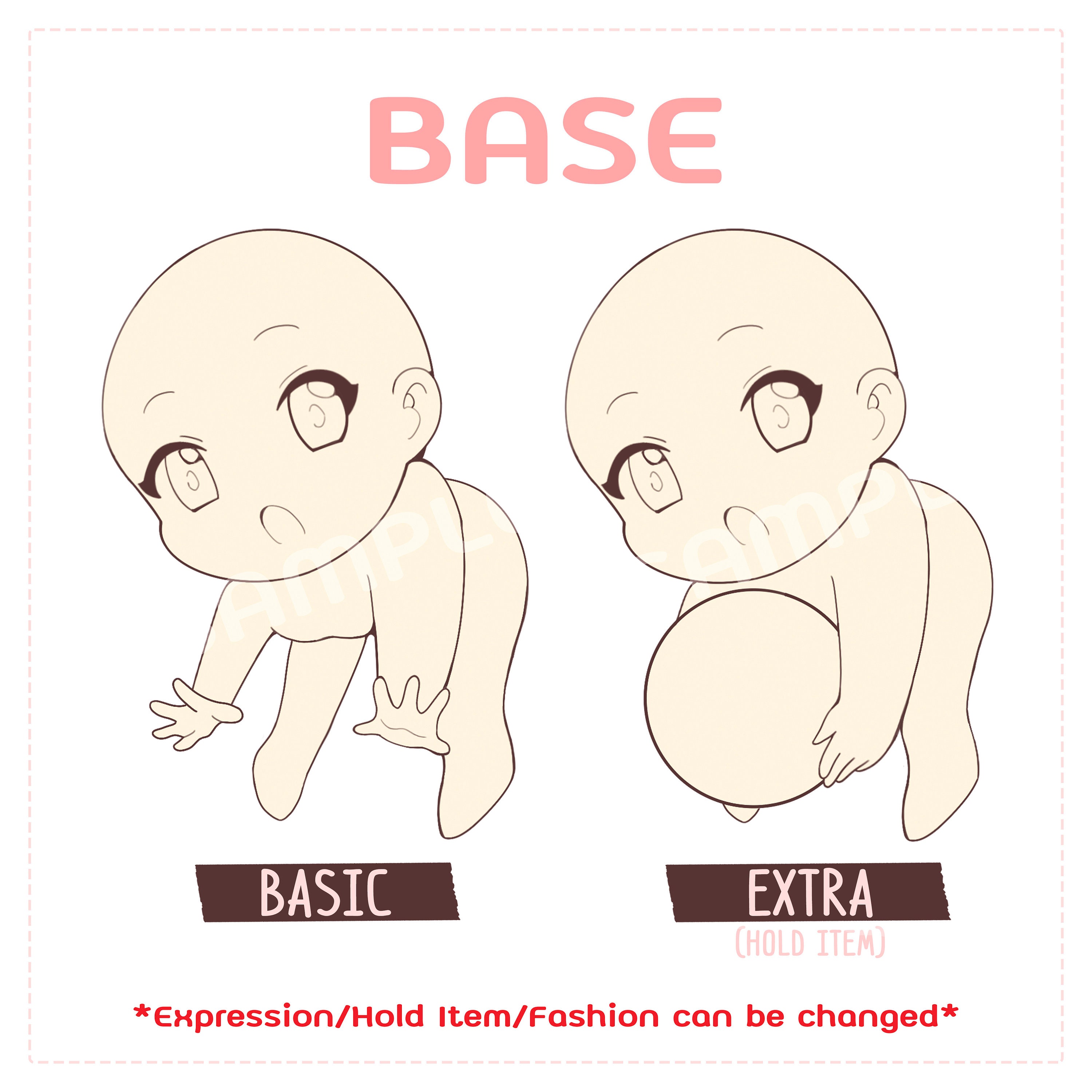 CUSTOM YCH Keychain Commission Chibi Anime Base Pose Hanging - Etsy