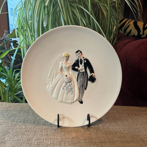 Hand Painted Bride and Groom Plates - Etsy