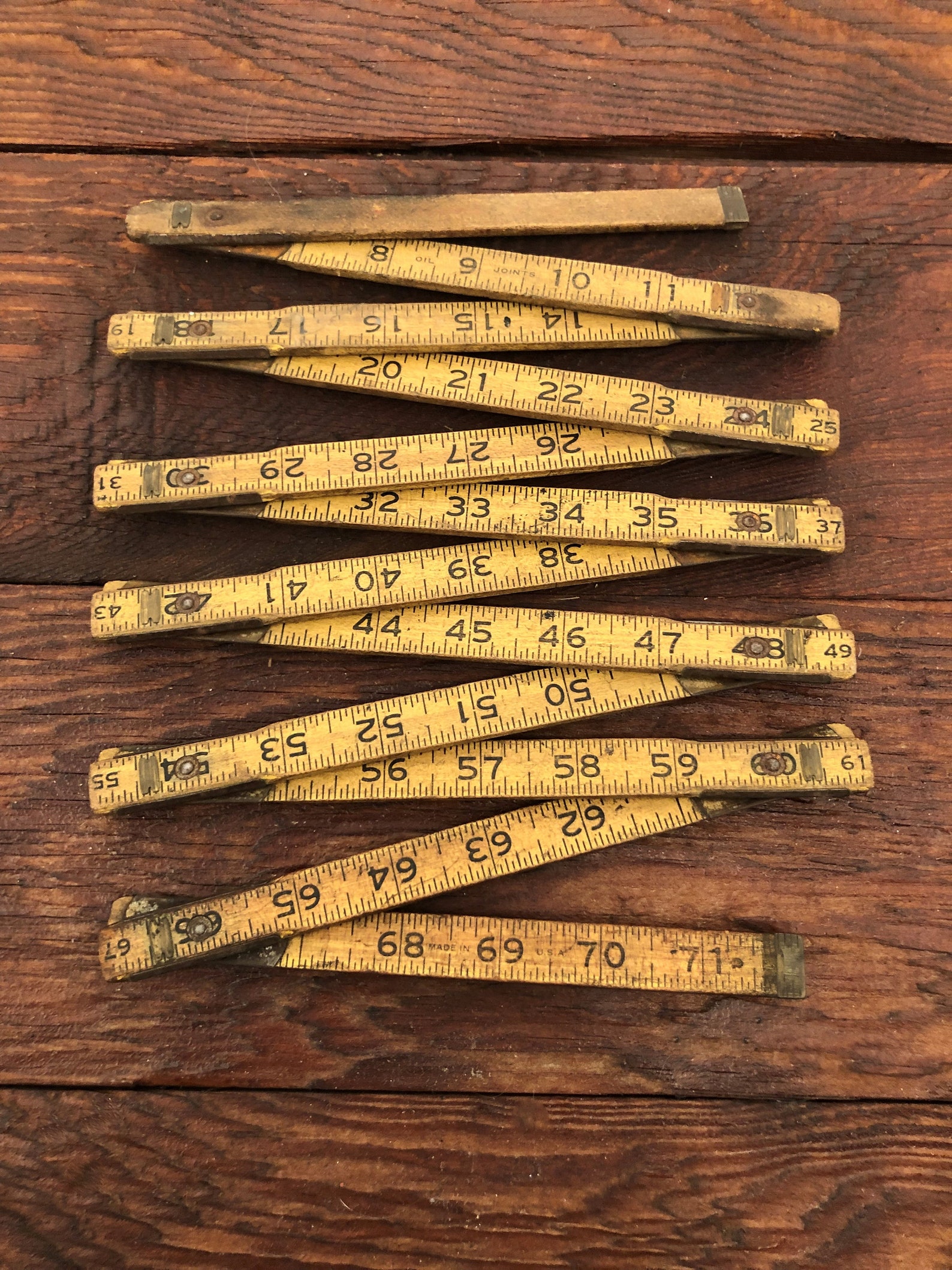 Vintage 72 Folding Ruler / Measuring Stick / Carpenter - Etsy