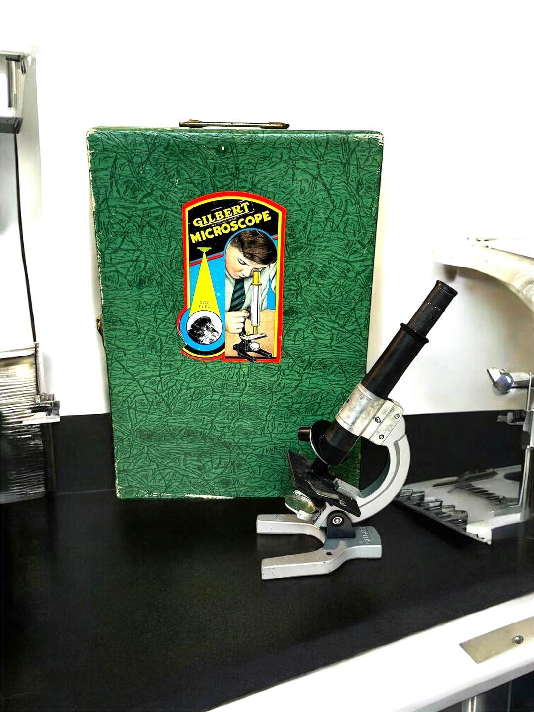 Vintage Gilbert Microscope Set: 1950s Childs Science Kit - Display Prop ...