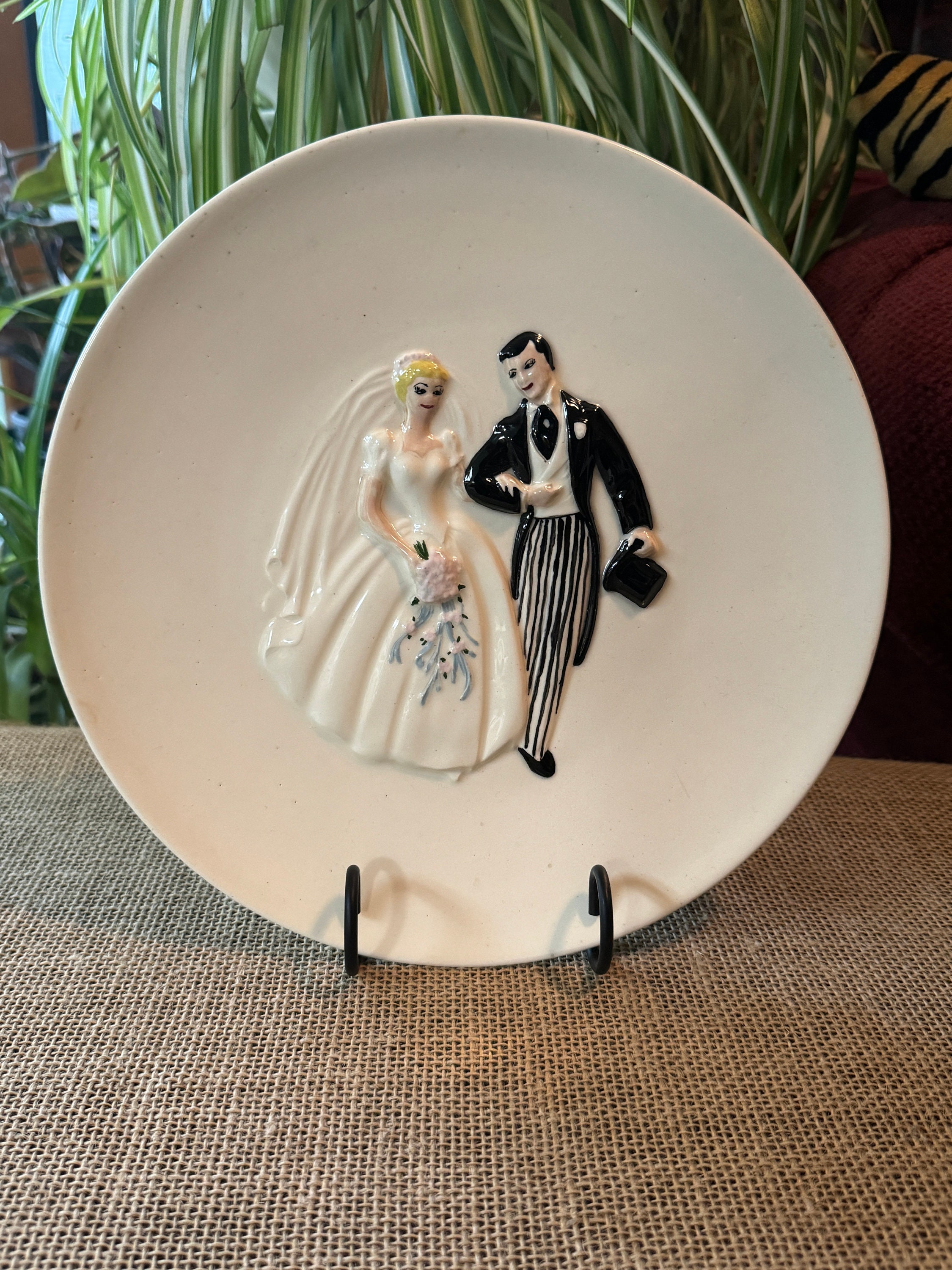 Ceramic Bride and Groom Plate / Wedding Couple Plate / Holland Mold ...