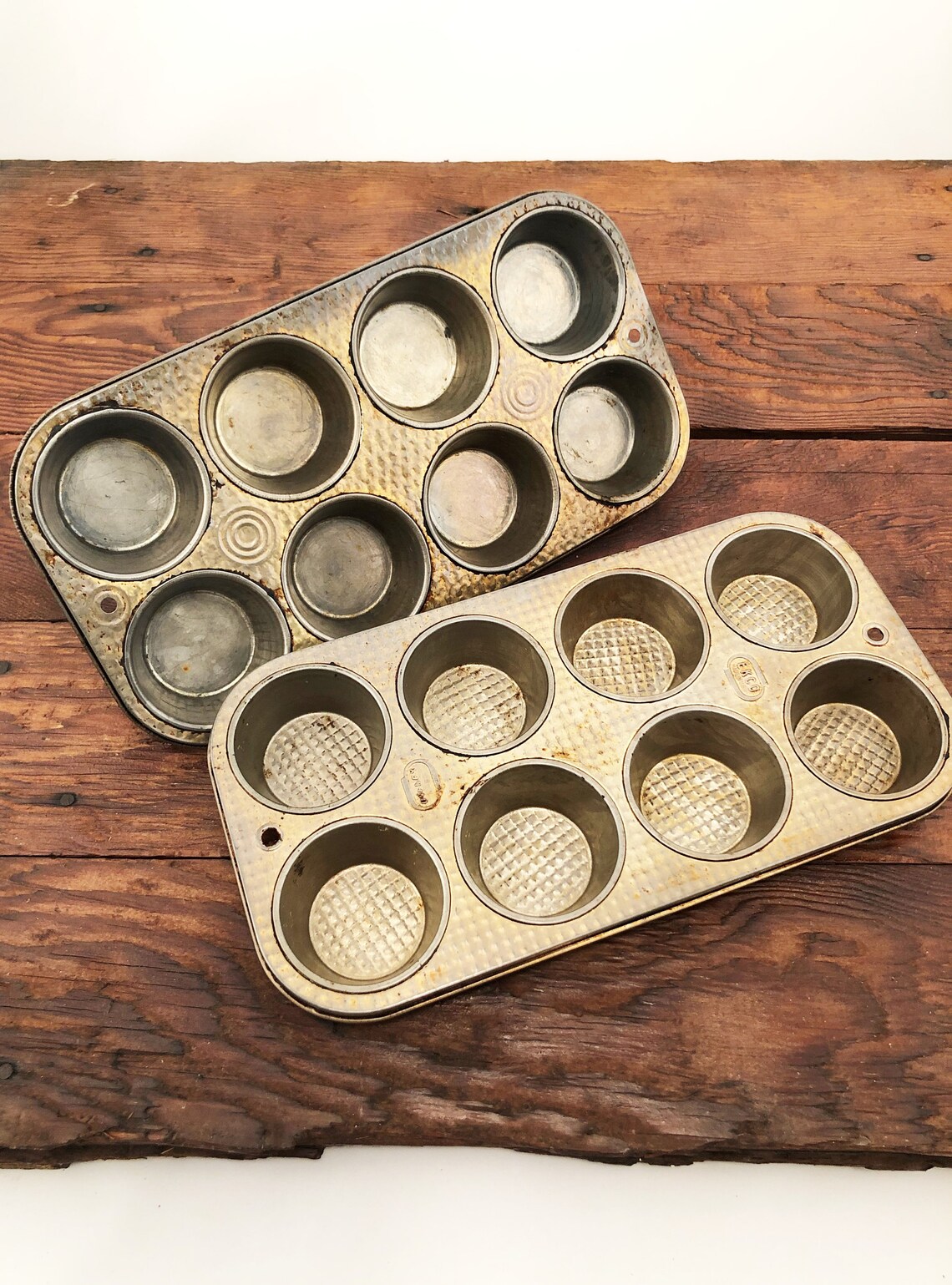 Vintage Muffin Tins / Baking Tins / Farmhouse Baking / Muffin - Etsy