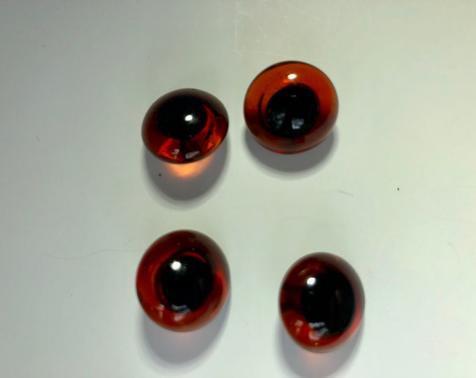 Set of 4 Brown Glass Eye Buttons - Etsy