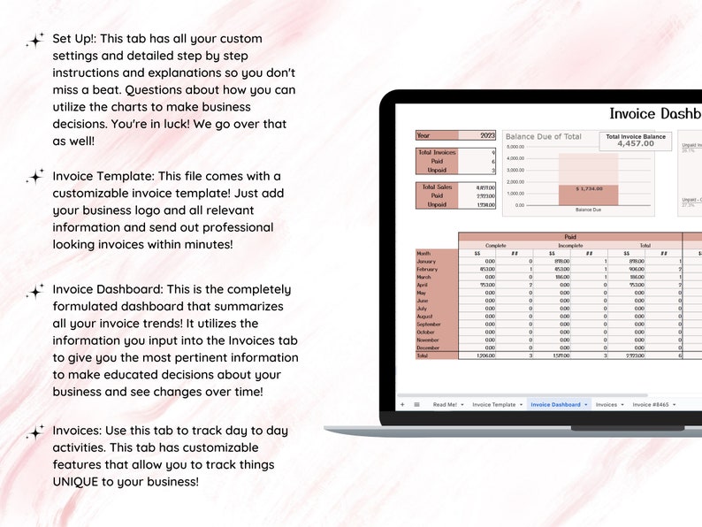 Invoice Tracker Google Sheets Small Business Spreadsheet Customer ...