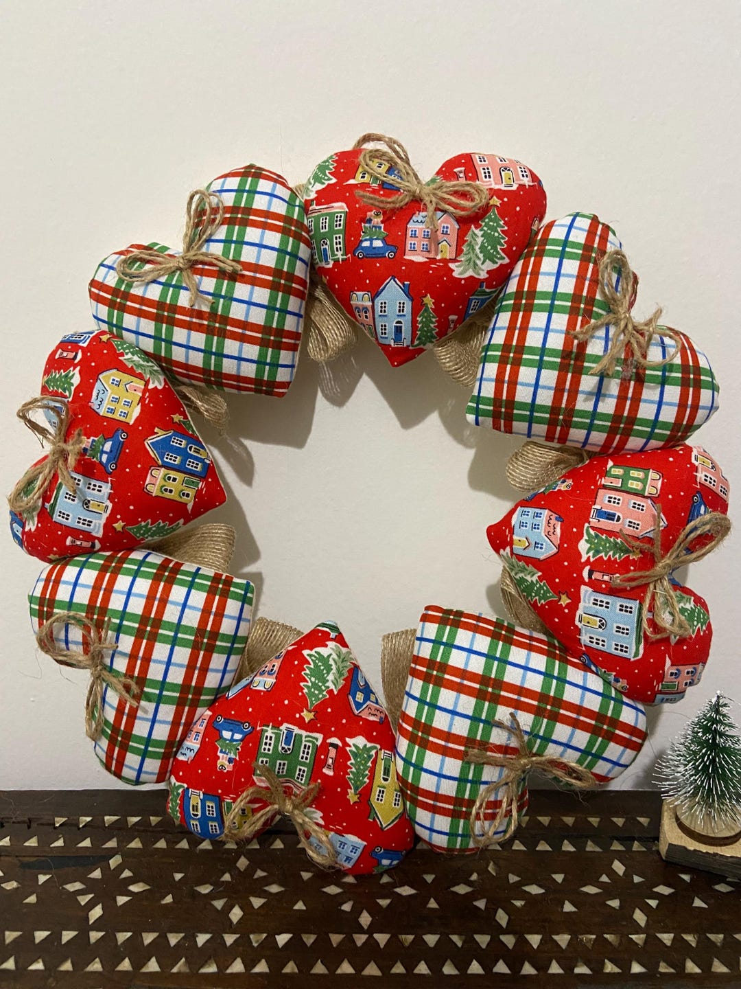 Christmas Heart Wreath, Christmas Decoration, Wreath, Hanging Heart ...