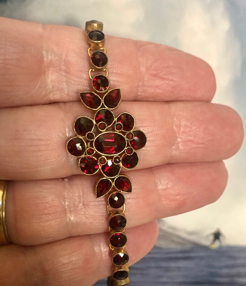 Antique Victorian Bohemian Garnet Bracelet Bohemian Garnet | Etsy
