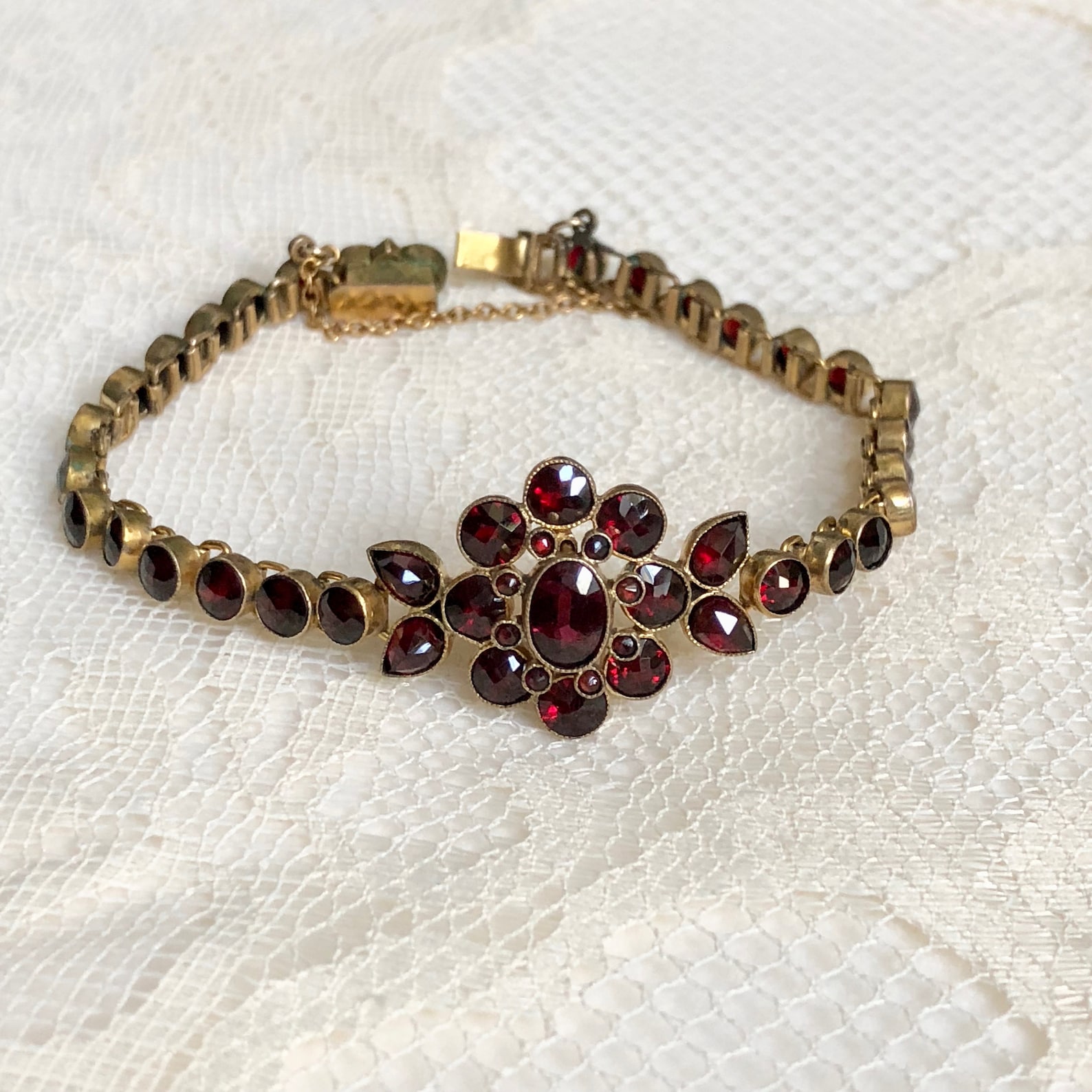 Antique Victorian Bohemian Garnet Bracelet Bohemian Garnet | Etsy
