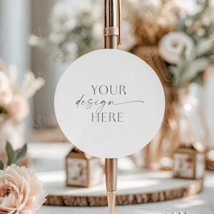 Thank You Sticker Mockup 2x2, Round Sticker Mockup, Wedding Gift Round ...