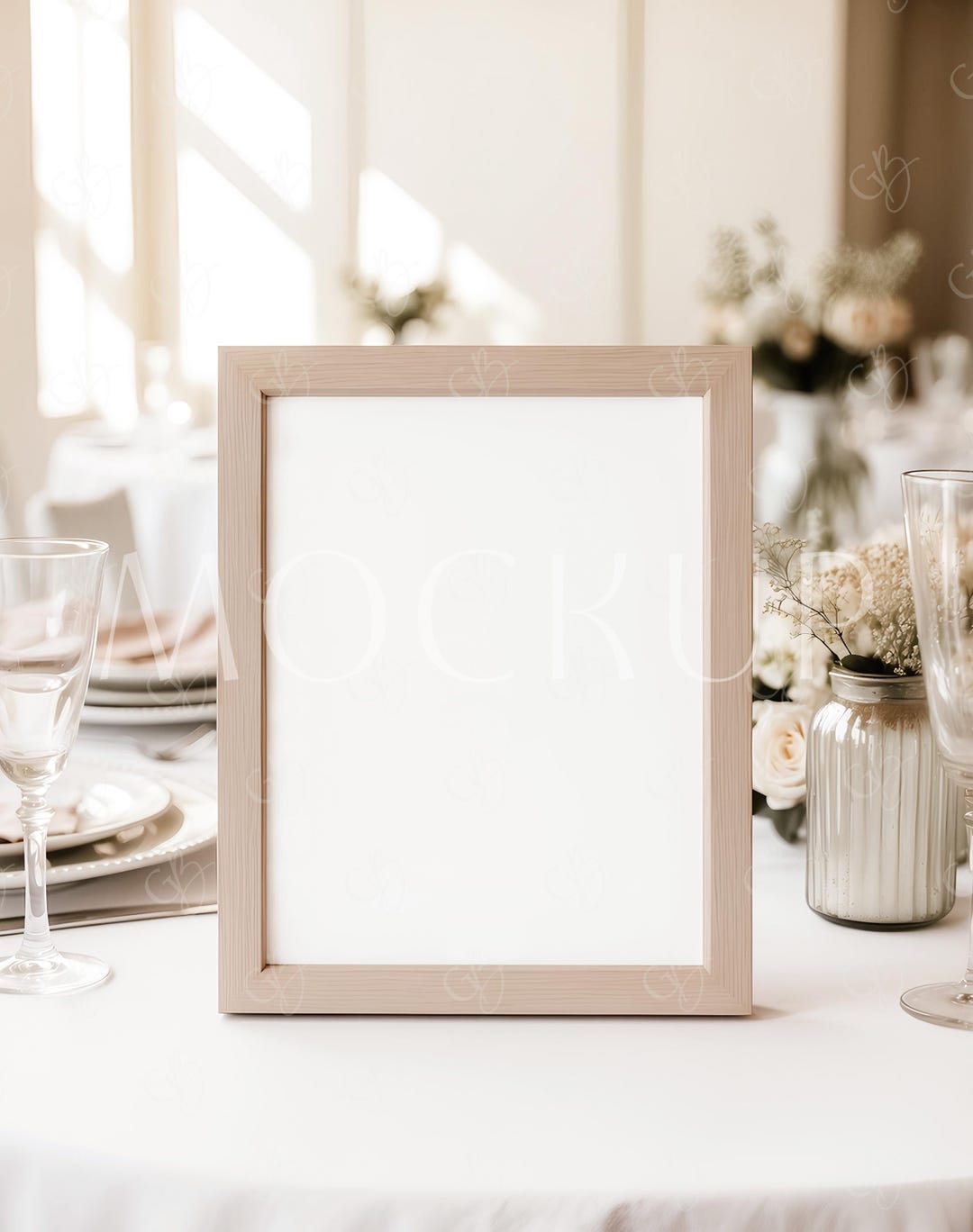 Wooden Table Number Signage Card Mockup, Frame Menu Mockup 8x10 ...