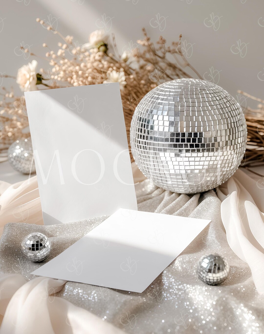 Boho Wedding Double Sides Invite Mockup, Double Card Mockup 5x7 ...