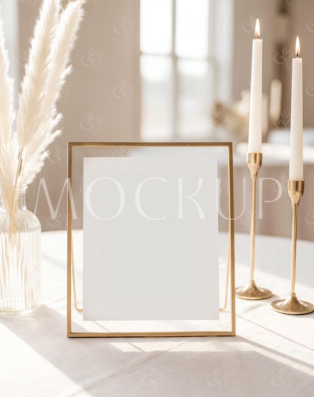 Boho 8x10 Table Sign Mockup, Vintage Wedding Tabletop Signage Template ...