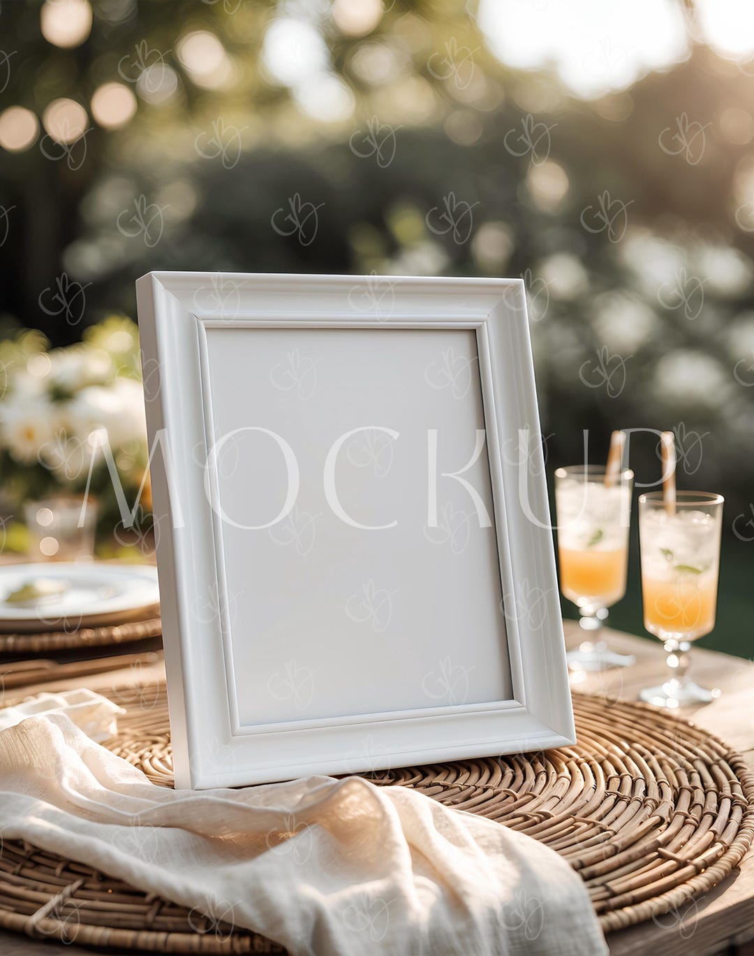 White Bar Menu Sign Mockup, 8x10 Sign Mockup, Table Sign Mockup, Table ...