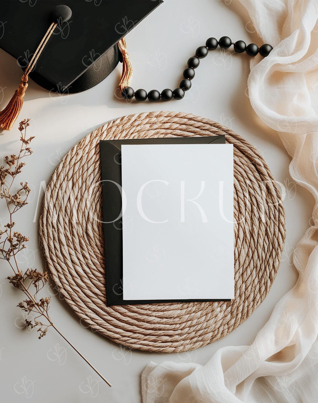 High School Invite Mockup 5x7, Graduation Invitation Mockup, Graduation ...