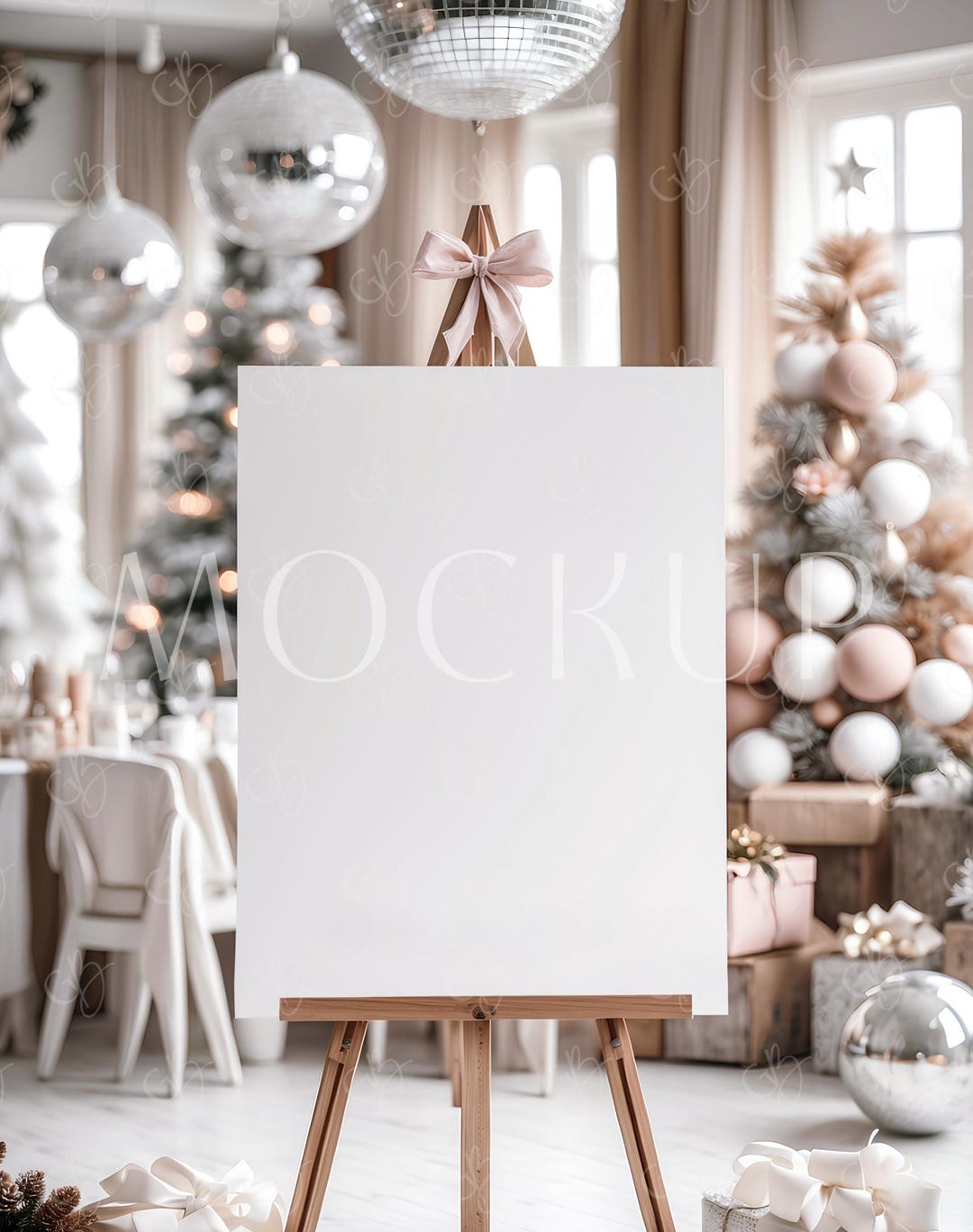 Boho Christmas Poster Mockup, Winter Xmas Welcome Sign Mockup ...