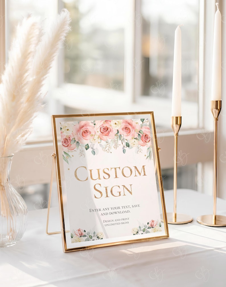 Vintage Wedding Tabletop Signage Template, Boho 8x10 Table Sign Mockup ...