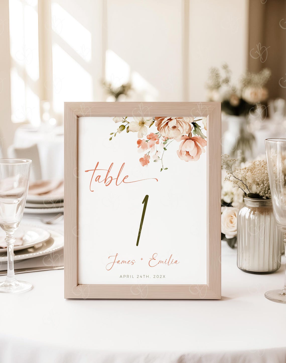 Wooden Table Number Signage Card Mockup, Frame Menu Mockup 8x10 ...