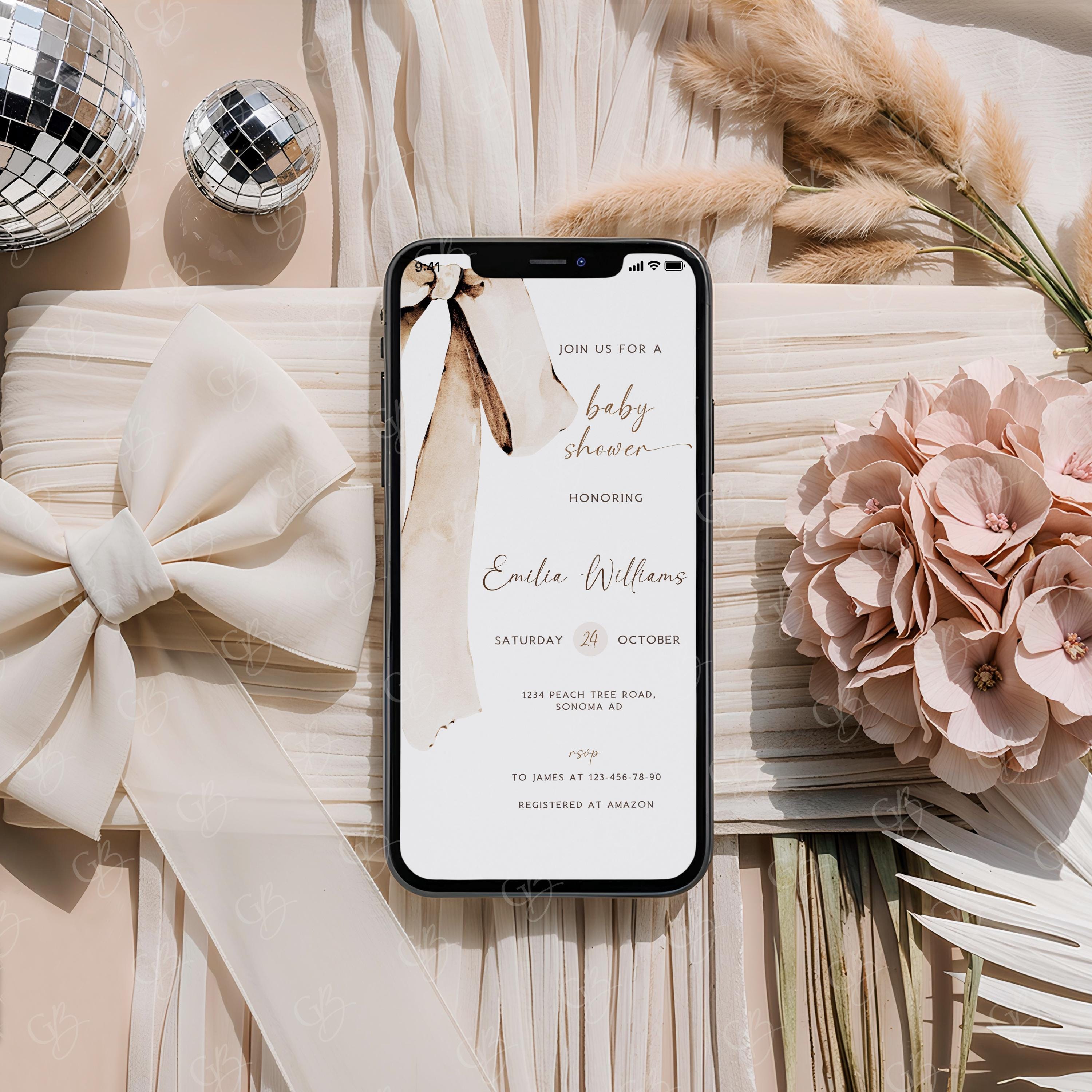 Device Invitation Mockup, Boho Cellphone Mockup, Smartphone Mockup ...