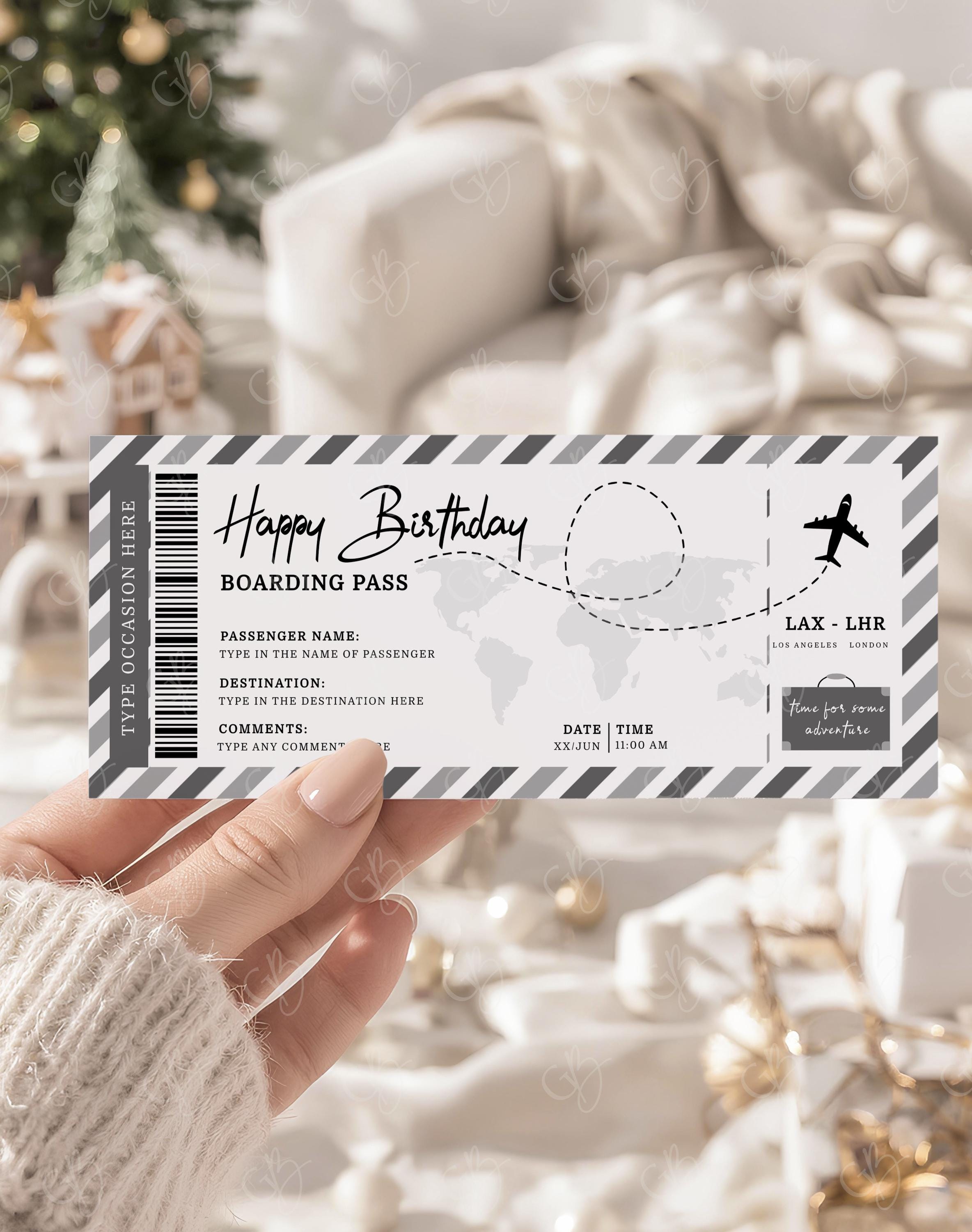 Holiday Ticket & Certificate Mockup 7x3, Christmas Boho Event Gift Card ...