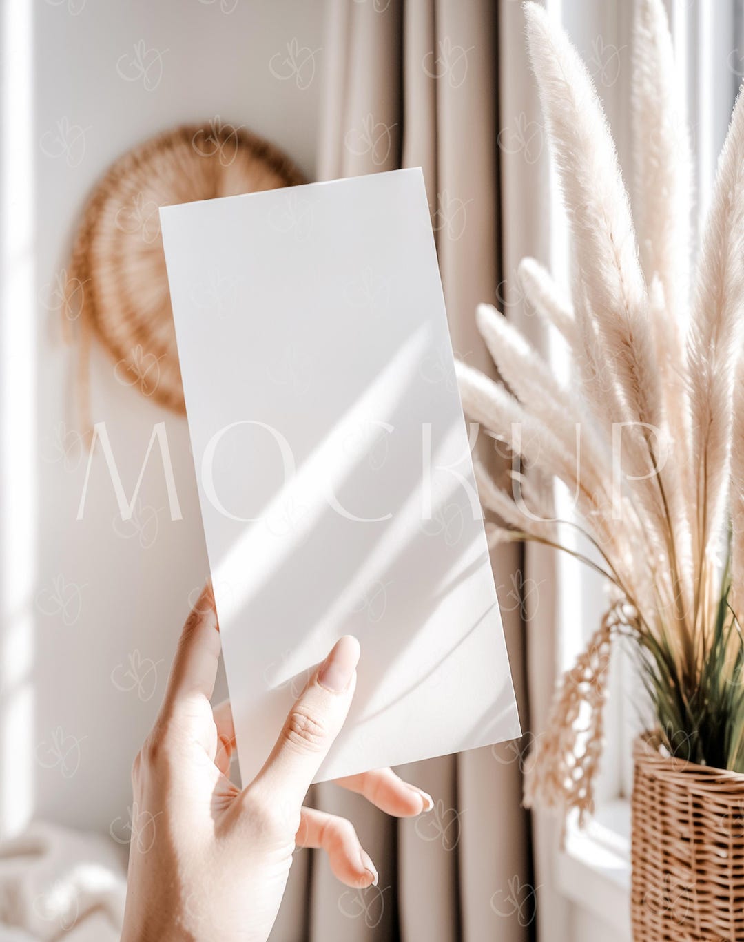 Vertical Birthday Gift Ticket Mockup, Minimalistic Gift Card Mockup ...
