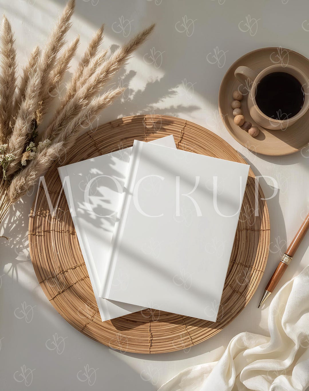 Book Cover Template PSD, 6x8 Boho Hardcove Planner Mock-up, Digital ...
