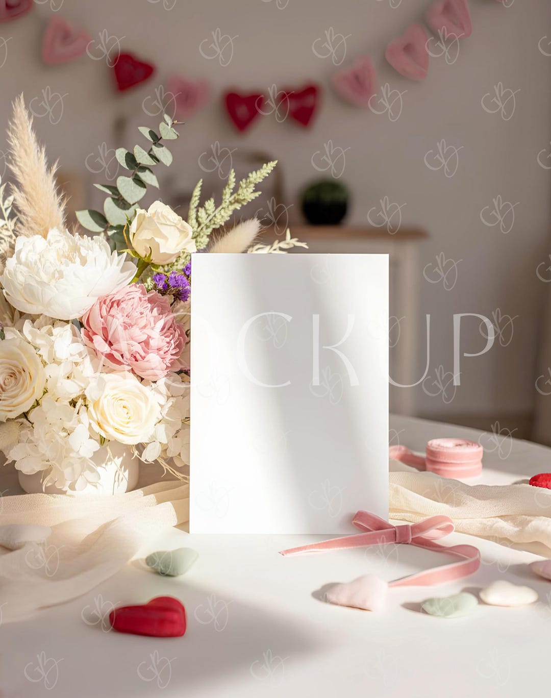 Love 5x7 Card Template, Valentine's Day Greeting Invitation Mock-up ...