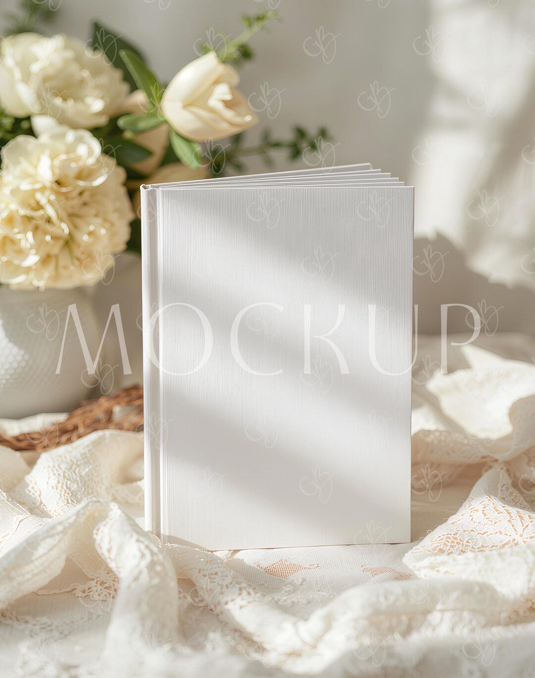 6x8 Boho Hardcove Planner Mock-up, Book Cover Template PSD, Digital ...