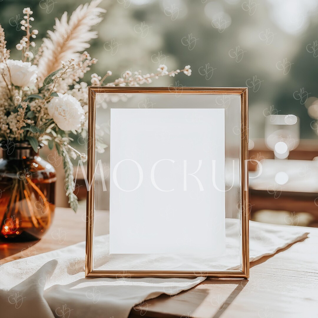 Boho 5x7 and 8x10 Table Sign Mockup, Wedding Bar Sign Mockup, Bohemian ...