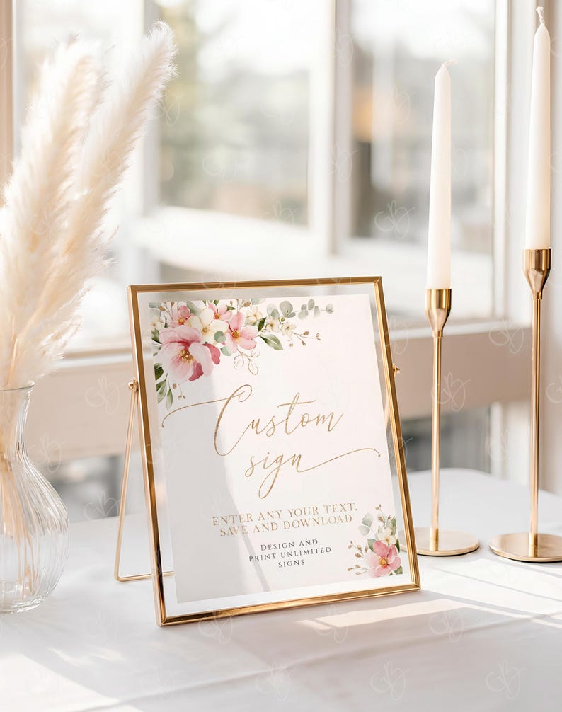 Vintage Wedding Tabletop Signage Template, Boho 8x10 Table Sign Mockup ...