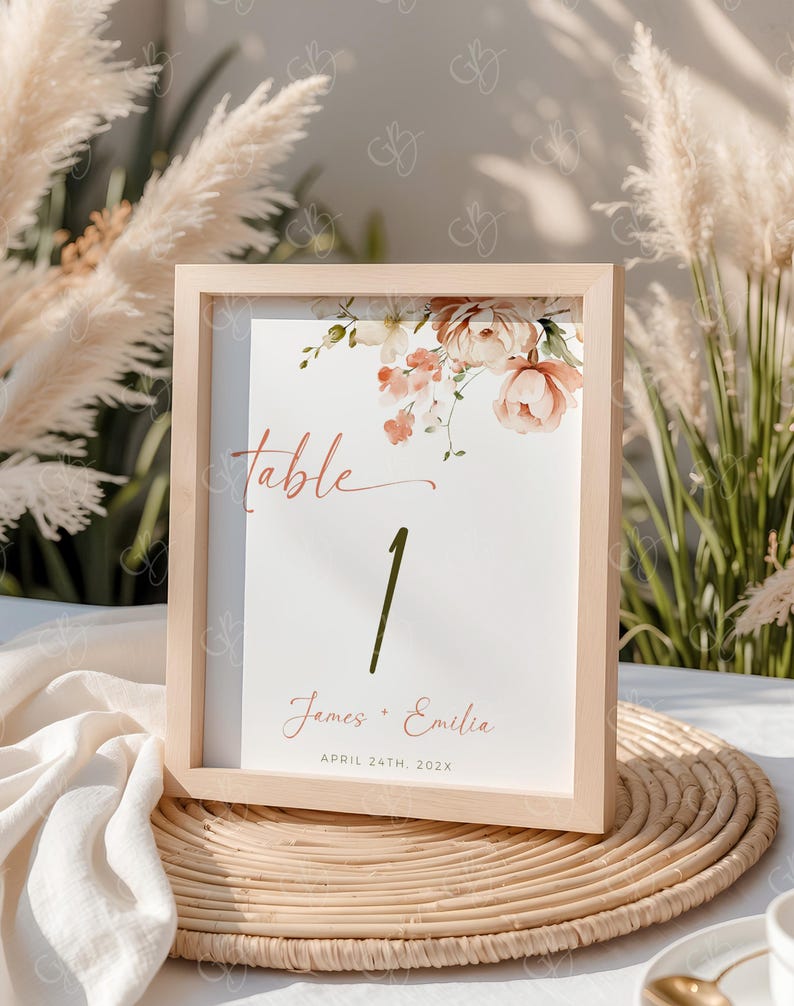 Wooden Table Number Signage Card Mockup, Frame Menu Mockup 8x10 ...