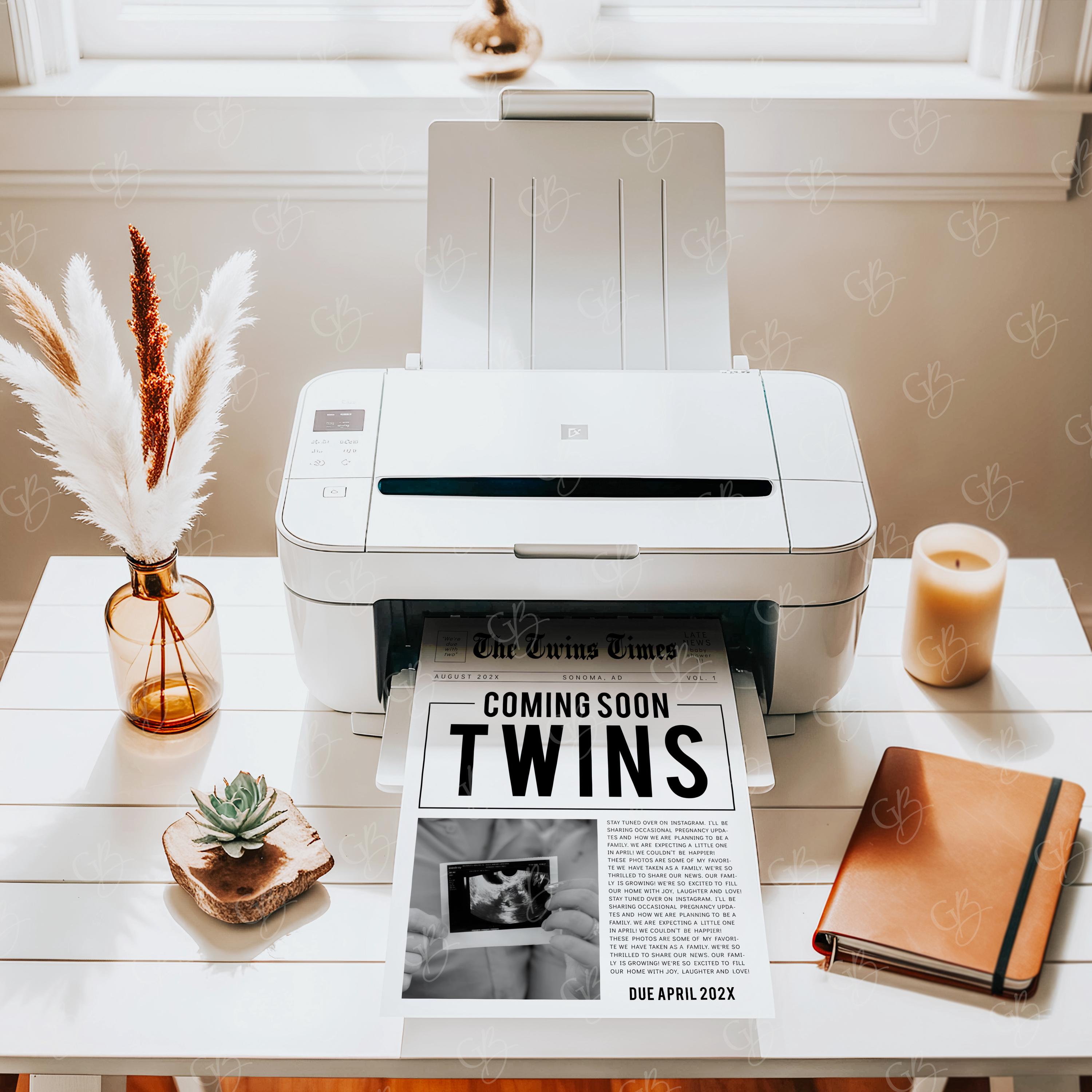 Minimalistic Desk Printer Printing Page Mockup, White Printer Mockup ...