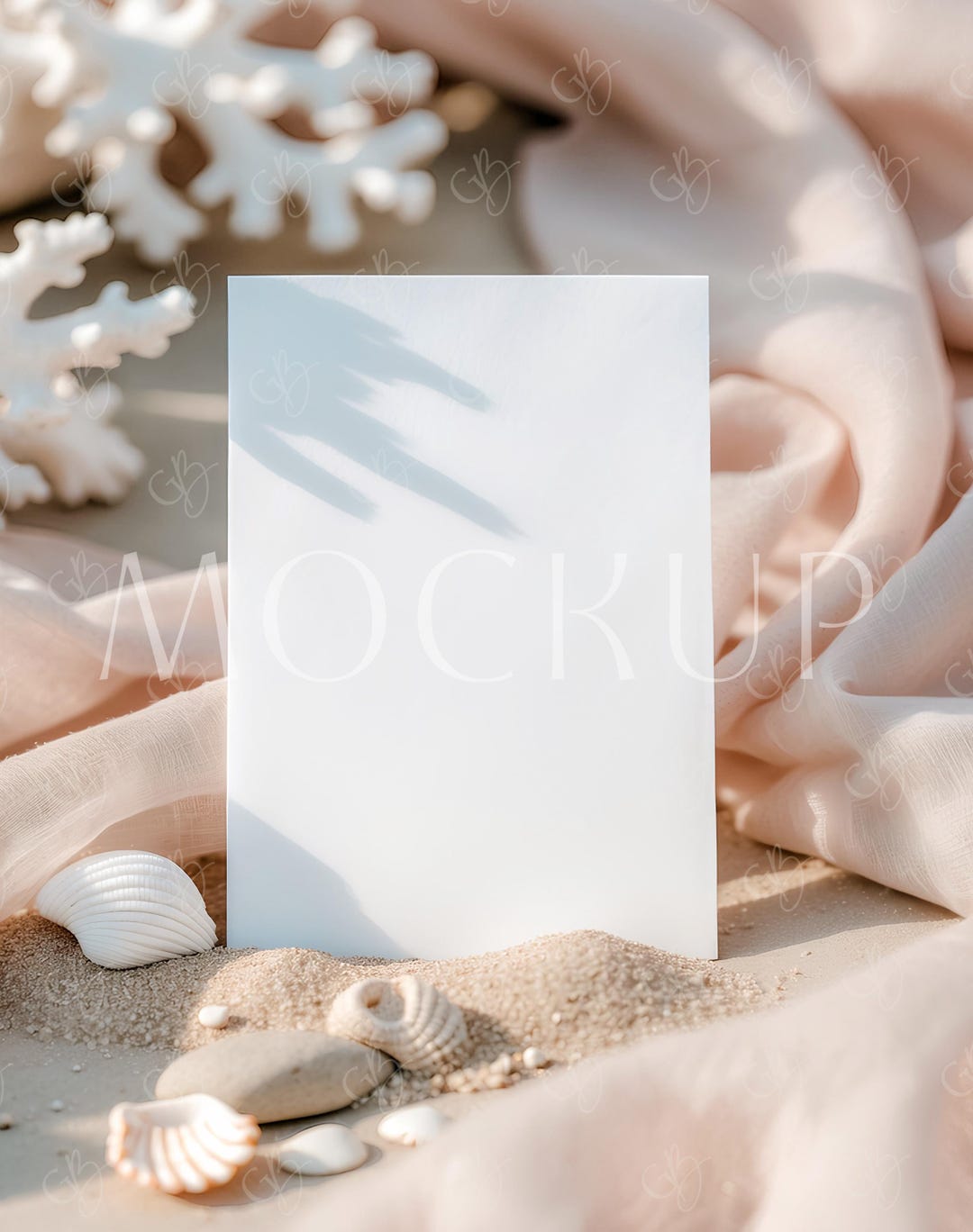 Beach Invitation Mockup 5x7, Summer Wedding Invite Mockup, Ocean ...