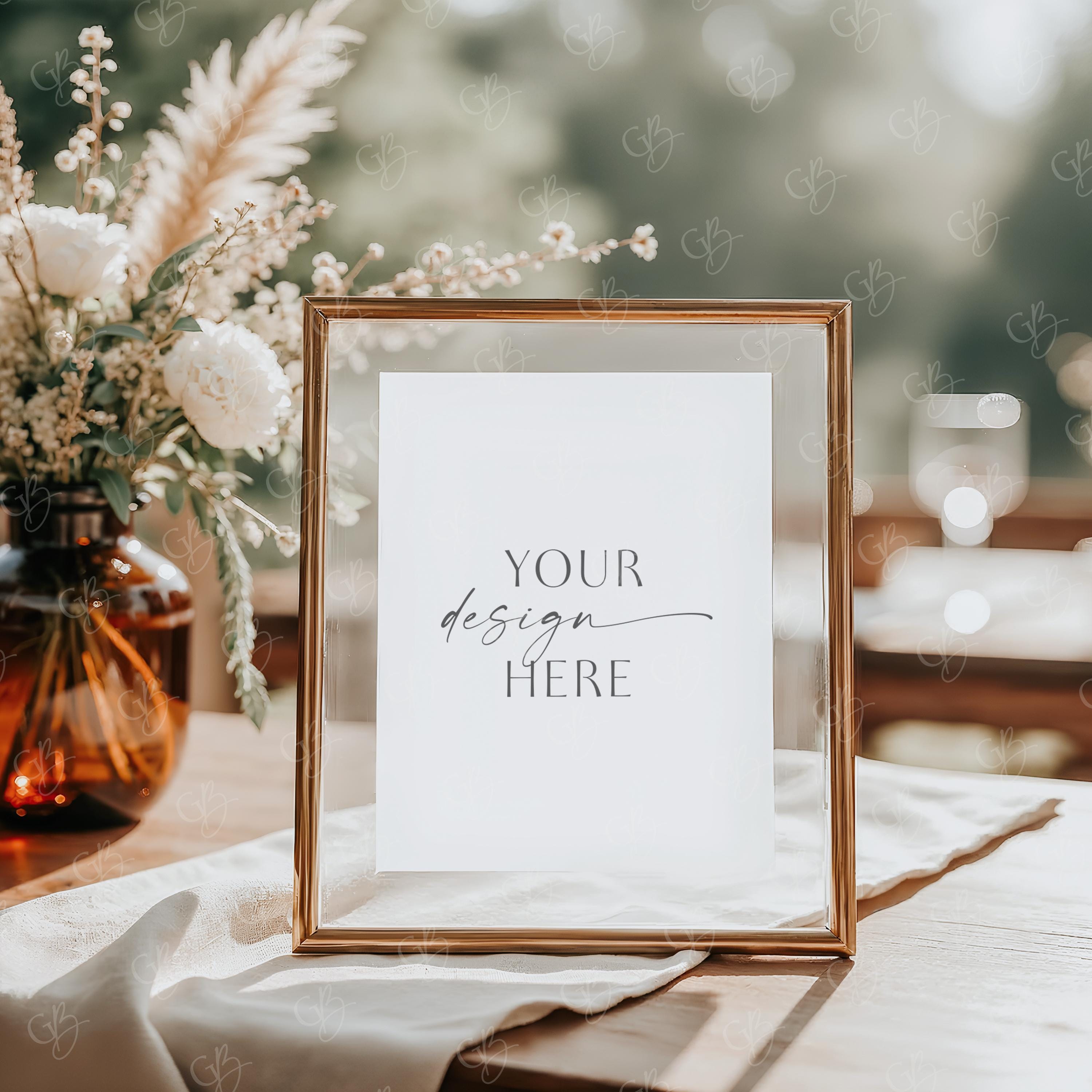 Boho 5x7 and 8x10 Table Sign Mockup, Wedding Bar Sign Mockup, Bohemian ...