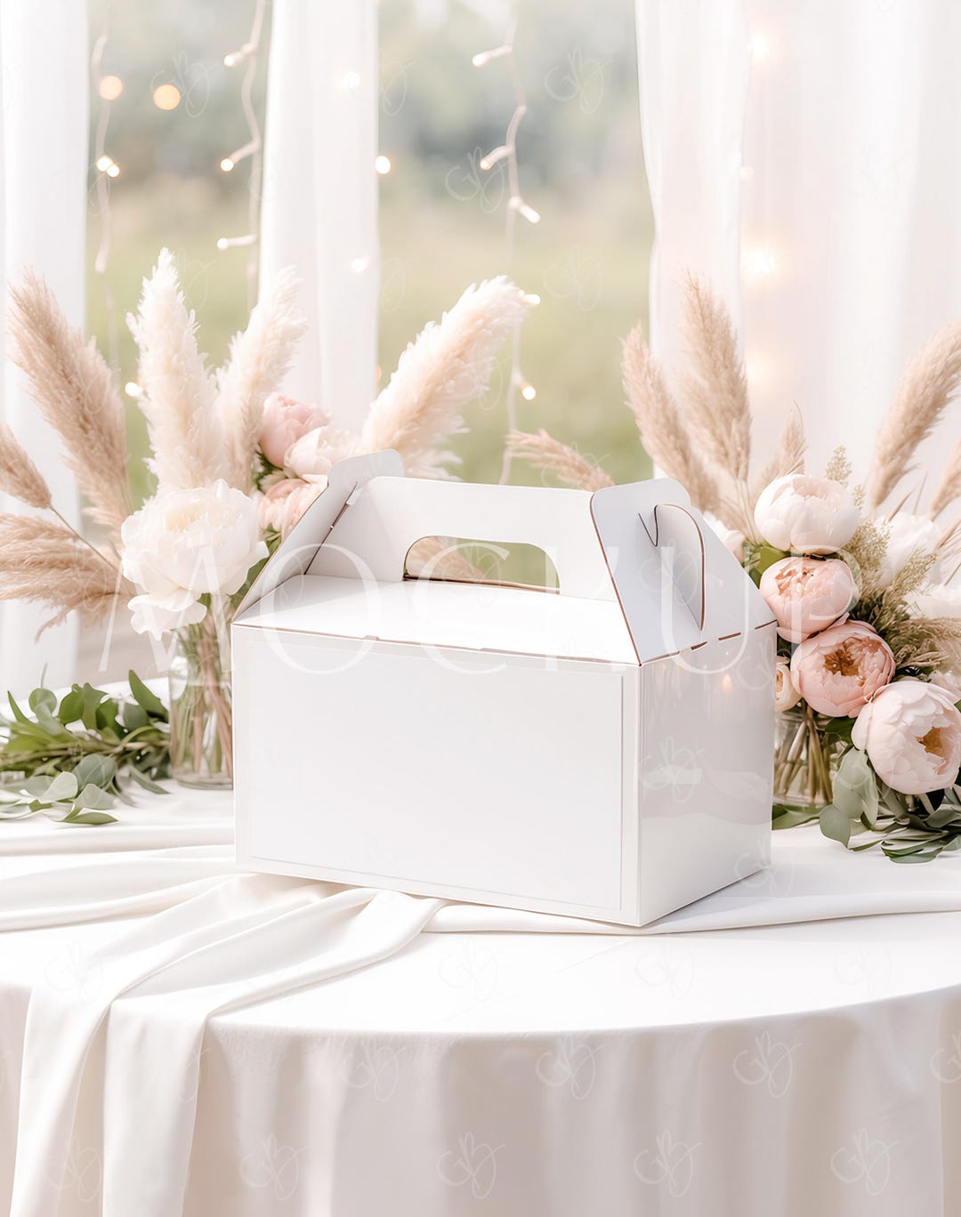 Baby Shower Gable Box Label Mockup, Bohemian Gable Box Label Mockup ...