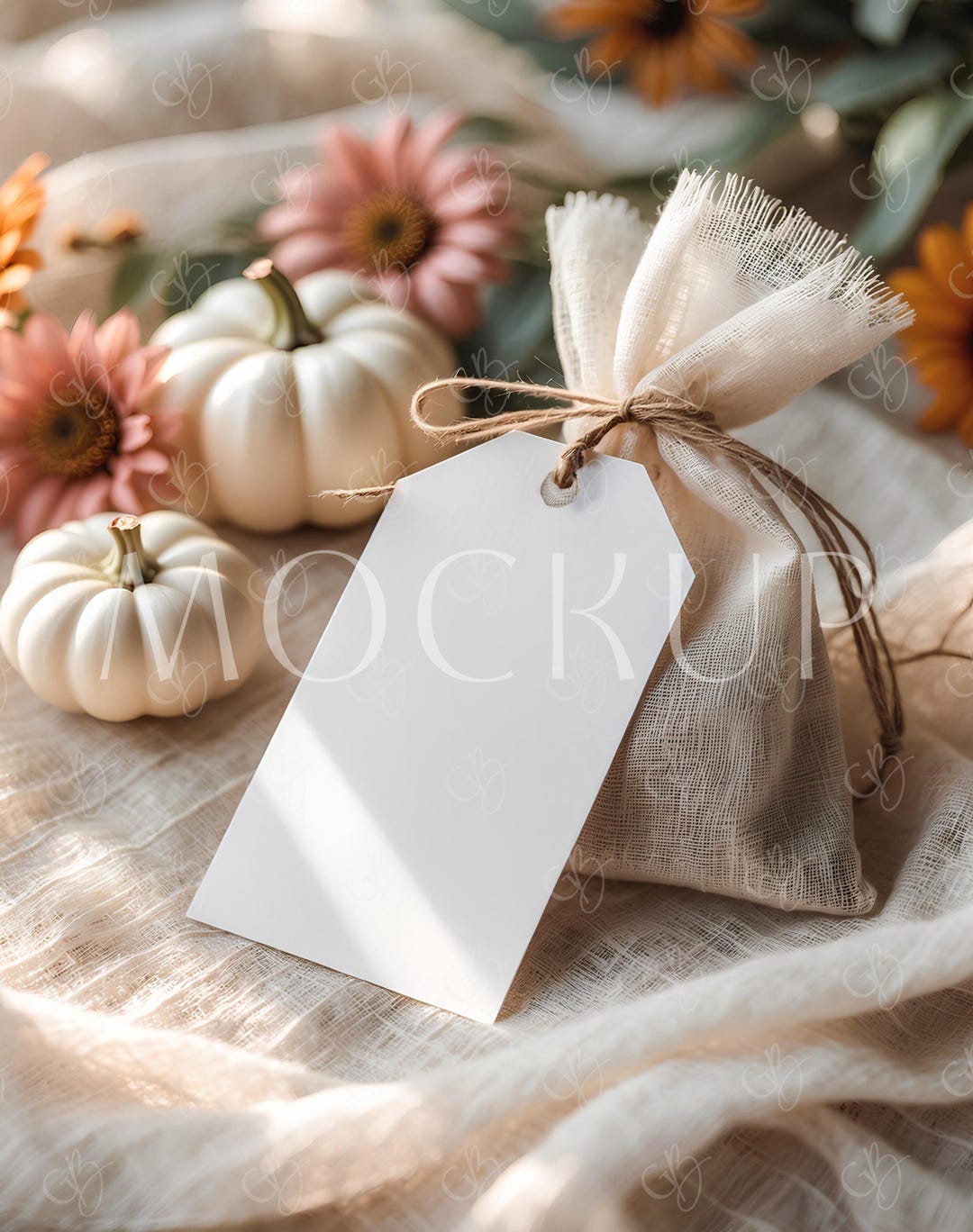 Pumpkin Birthday Favor Tag 2x3,5" Mockup, Pumpkin Fall Autumn Thank You ...