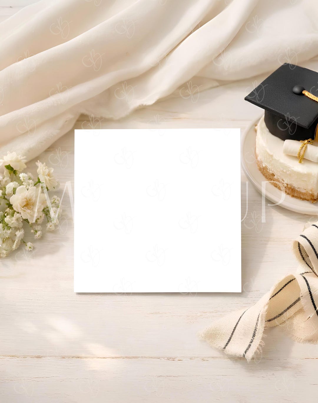 College Party Square Card Mock-up, High School Invite Template PSD ...