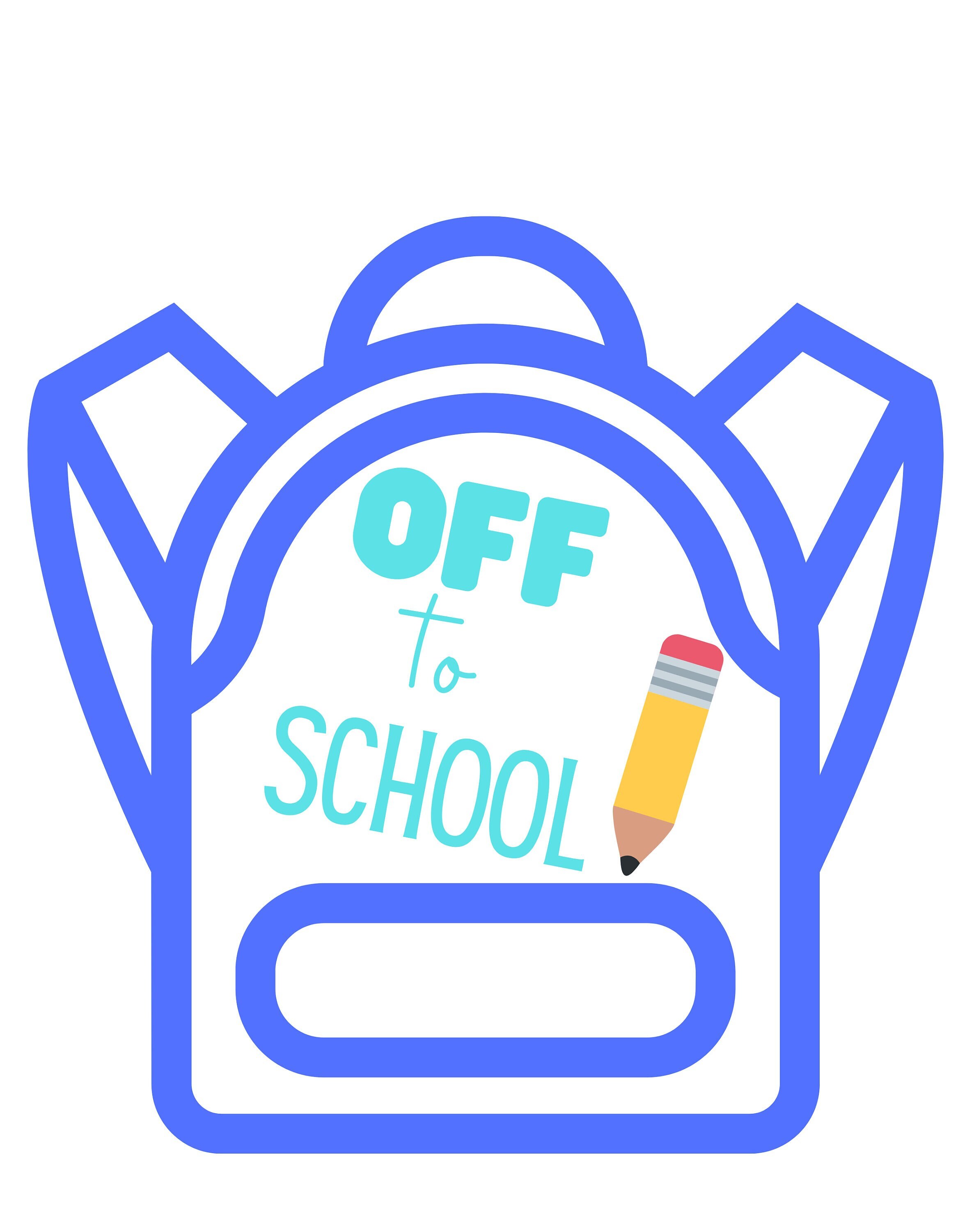 SVG PNG Digital Download off to School Color/b&w Options - Etsy