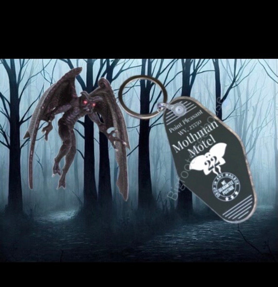 Mothman Vintage Style Motel Key Fob Keychain Point Pleasant - Etsy