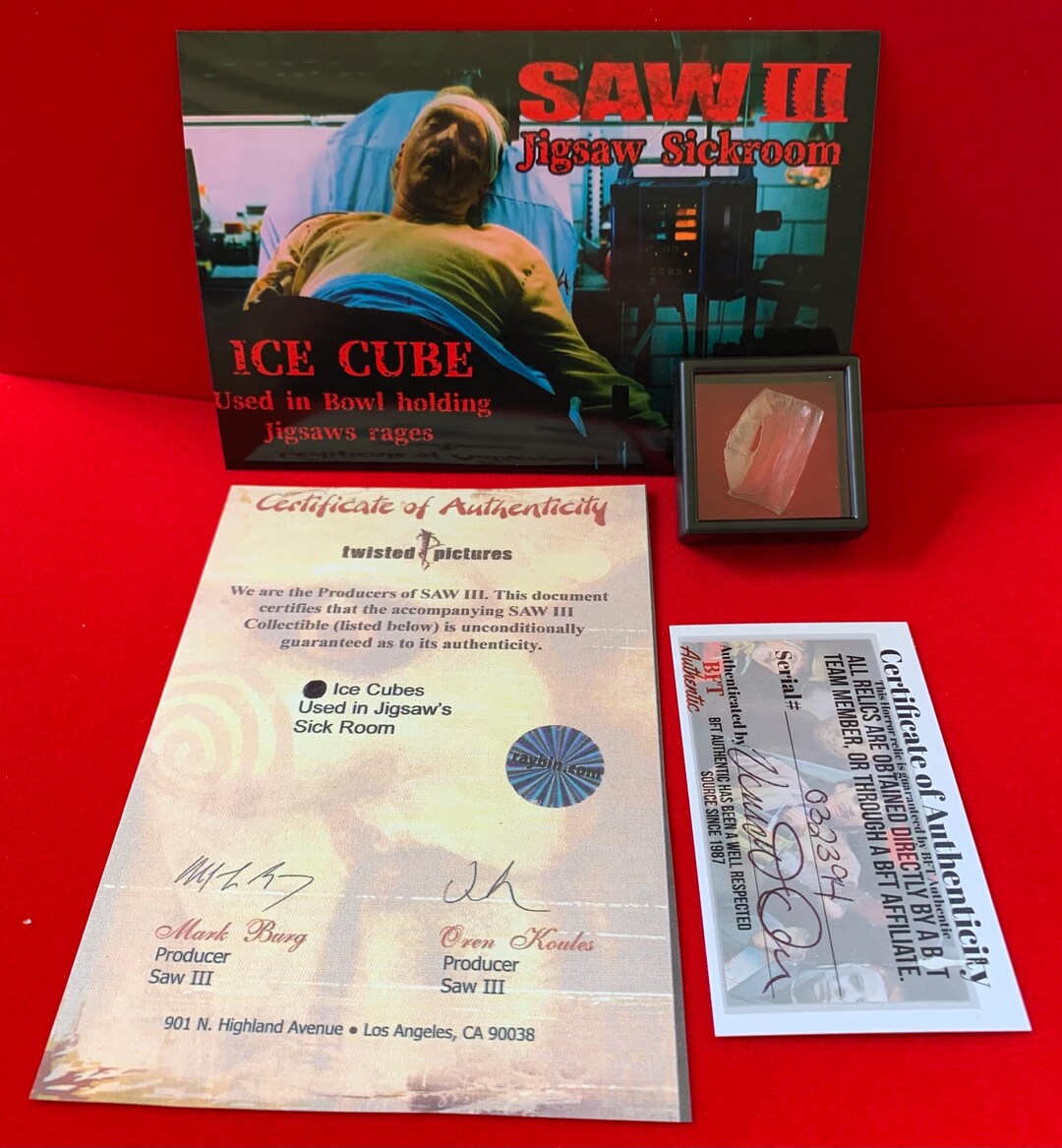 Saw III Authentic Screen Used Ice Cube From Jigsaw Sick Room Scene ...