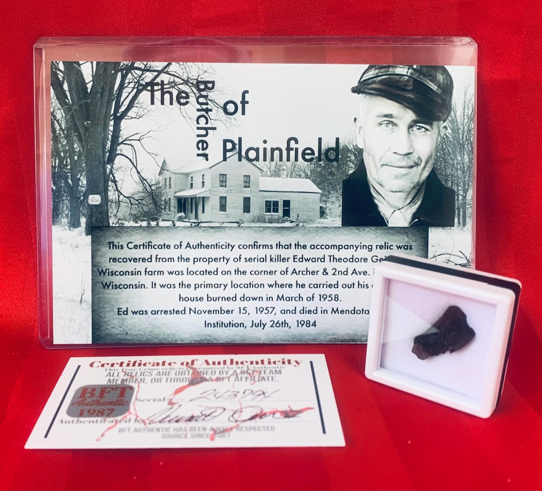 Ed Gein Plainfield Property Burnt House Artifact With COA - Etsy
