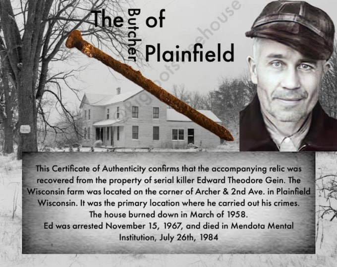 Ed Gein Serial Killer Property Relic Recovered Artifact - Etsy