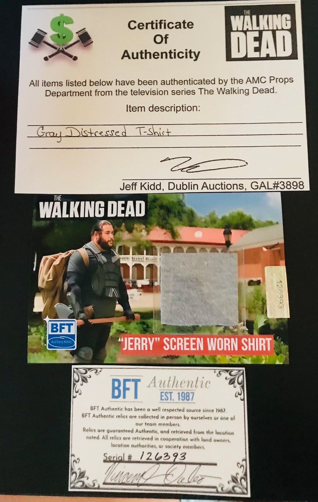 Walking Dead Jerry Authentic Screen Worn Shirt Swatch Kingdom With COA ...