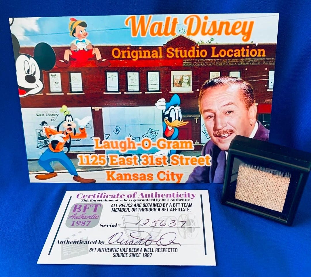 Walt Disney Original Studio Laugh-o-gram Wood Artifact 1922 Kansas City ...