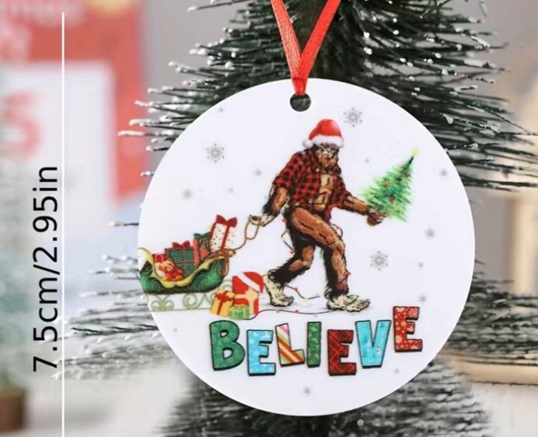 Bigfoot Christmas Tree Ornament Sasquatch Hanging Decoration - Etsy