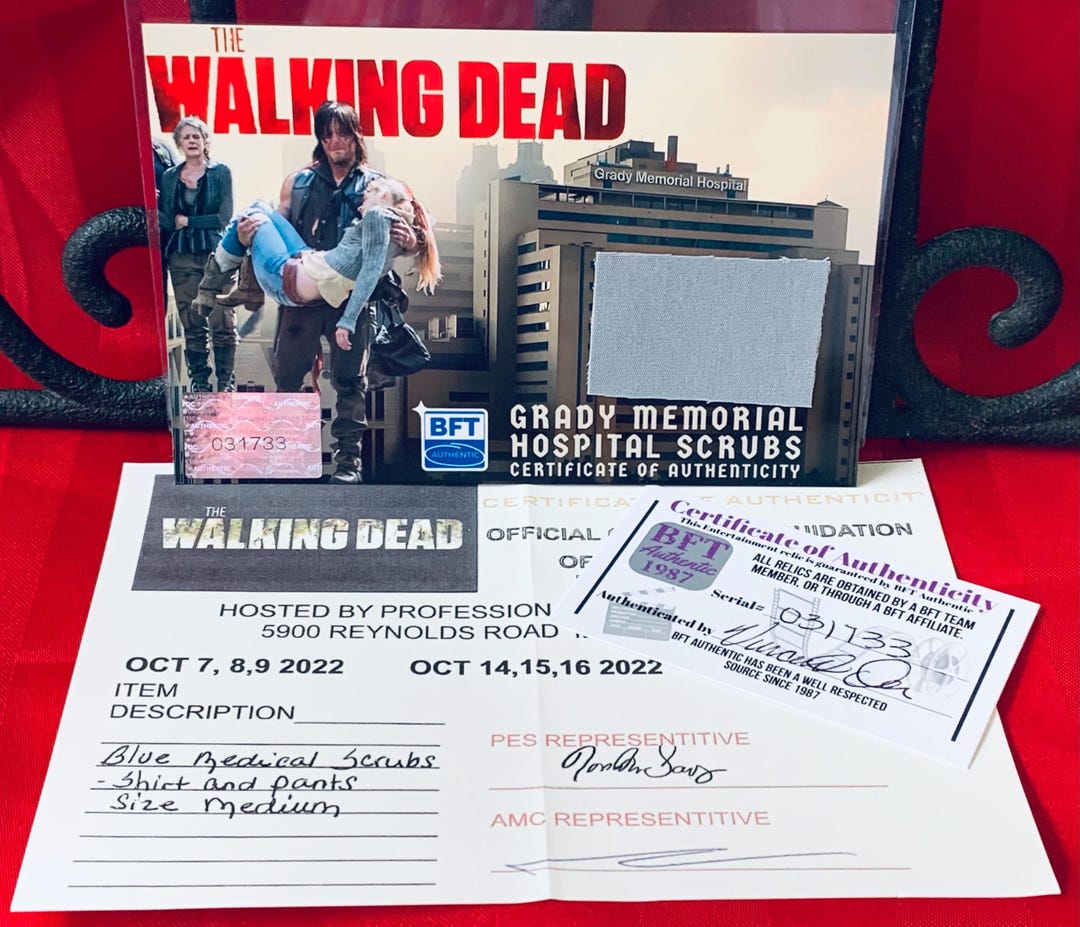 Walking Dead Authentic Prop Grady Hospital Scrubs With COA - Etsy