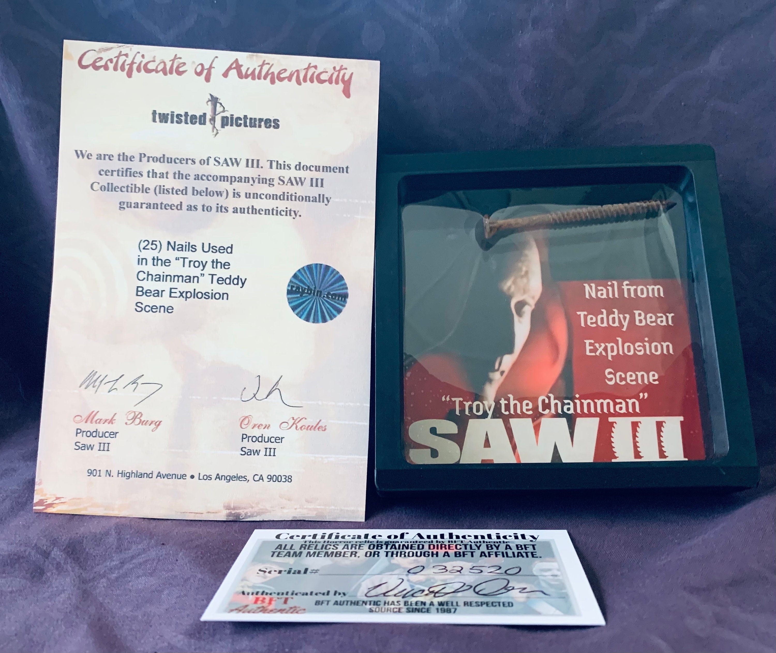 Saw III Screen Troy “the Chainman” Screen Used Nail - Etsy