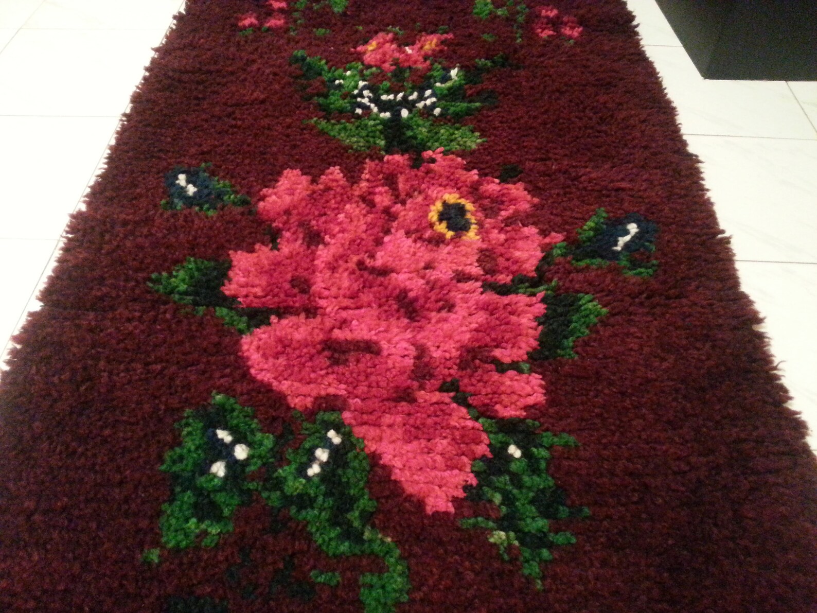 Shag Rug Burgundy Floral Rug Morrocan Rug Kilim Tulu Rug - Etsy