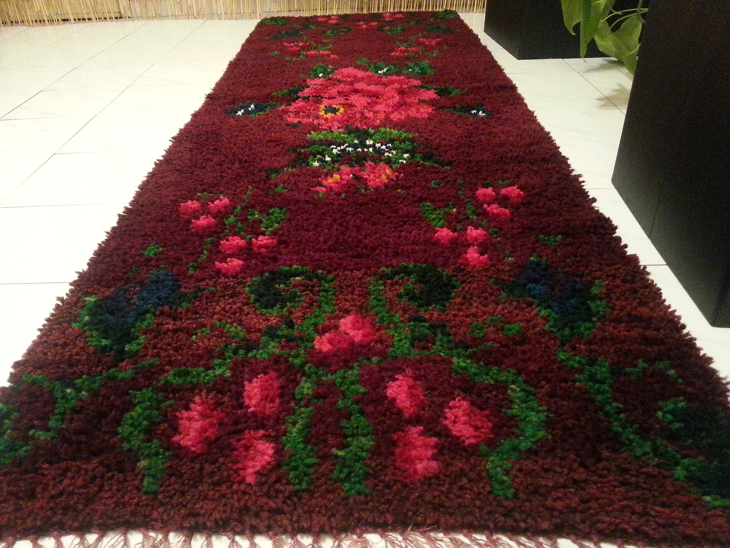 Shag Rug Burgundy Floral Rug Morrocan Rug Kilim Tulu Rug - Etsy